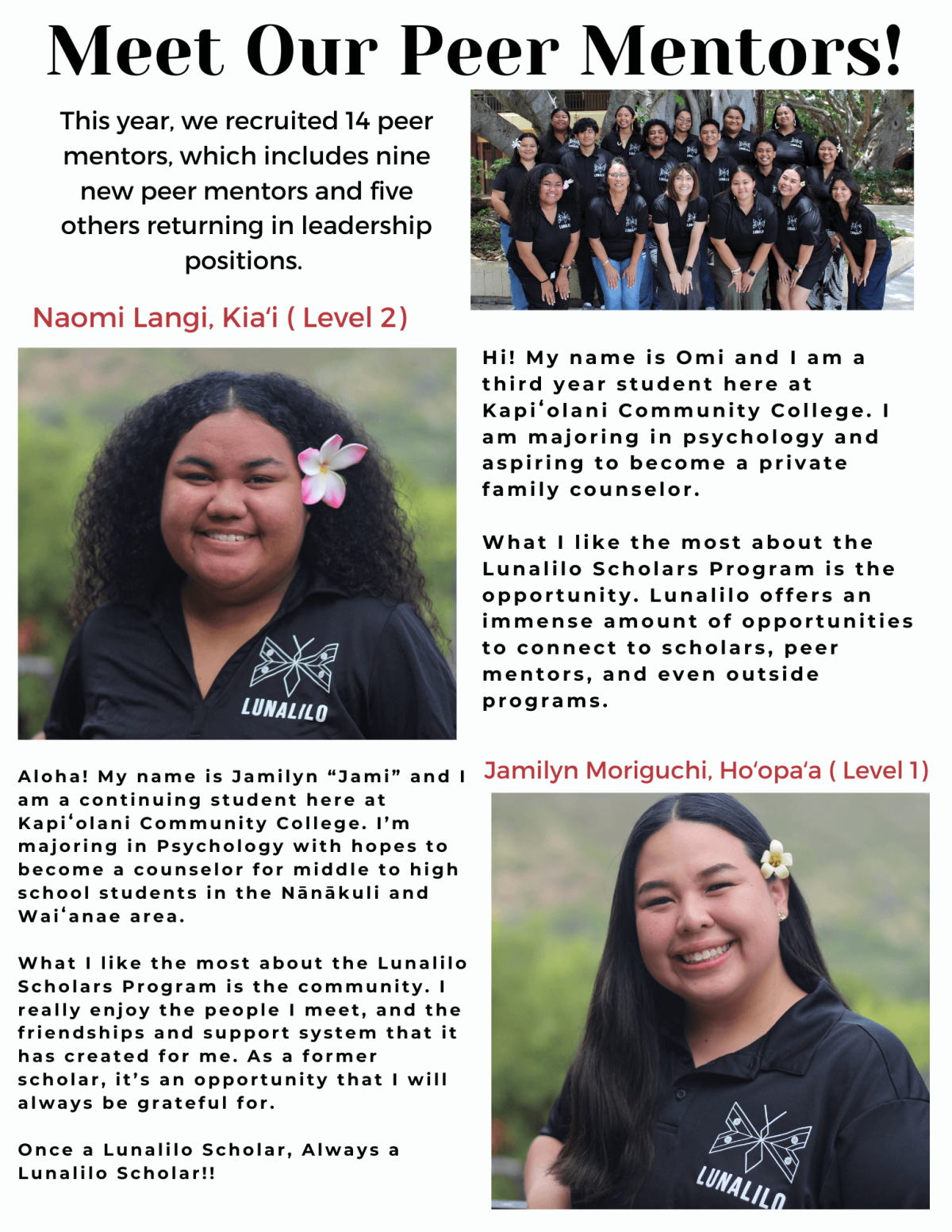 Meet Our Peer Mentors! – Kaneta Foundation